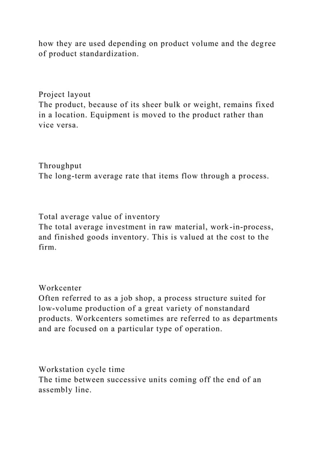 Chapter 6 terms Assemble-to-orderA production environment wher.docx