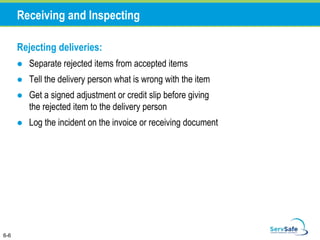 Chapter 6 The Flow of Food Purchasing and Receiving | PPTX