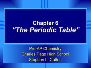 Chapter 6 the periodic table 1 | PPT