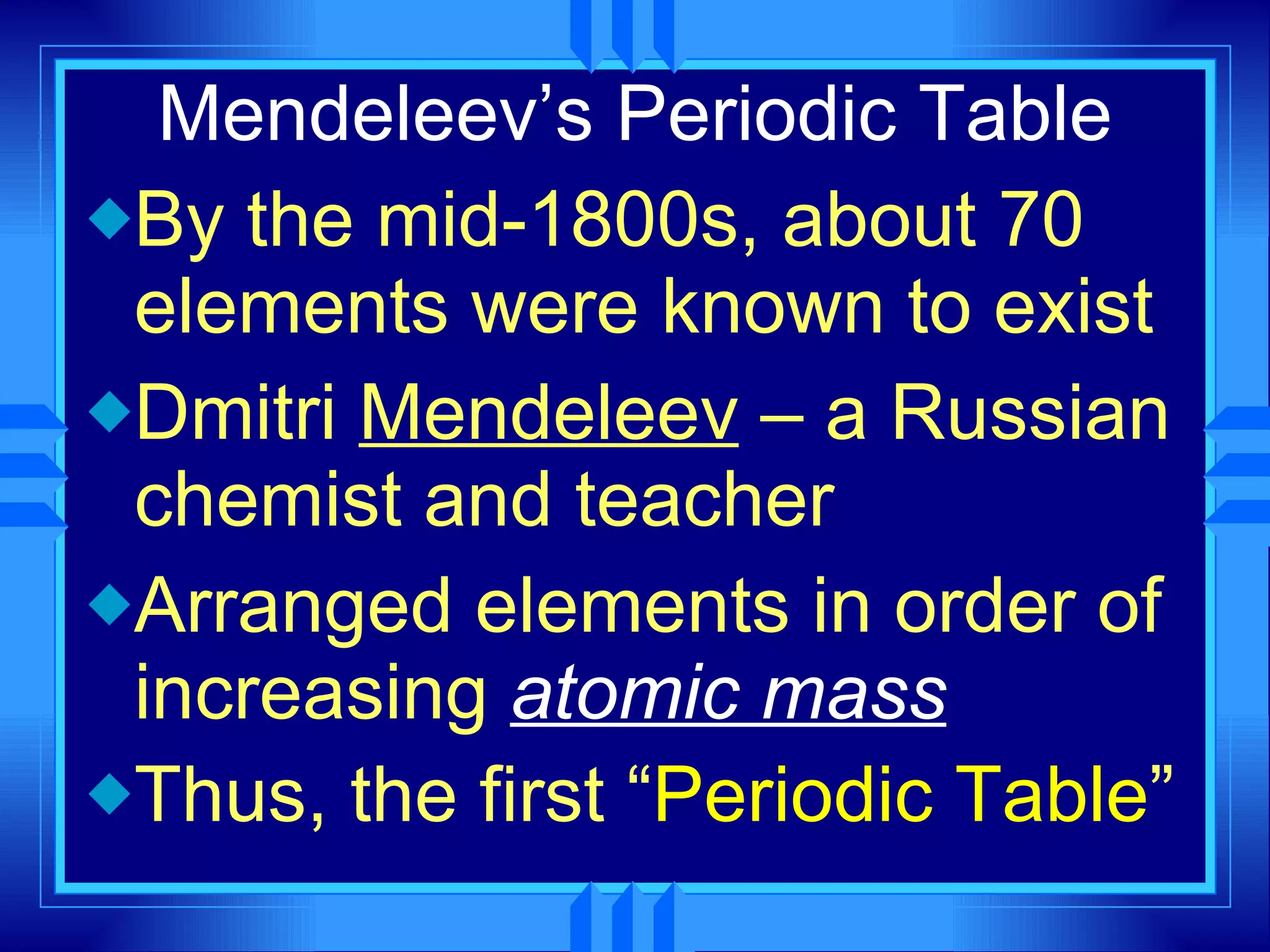 Chapter 6 the periodic table | PPT