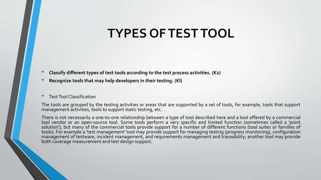 Chapter 6 Tool Support for Testing | PPT