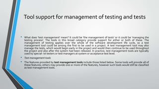 Chapter 6 Tool Support for Testing | PPT