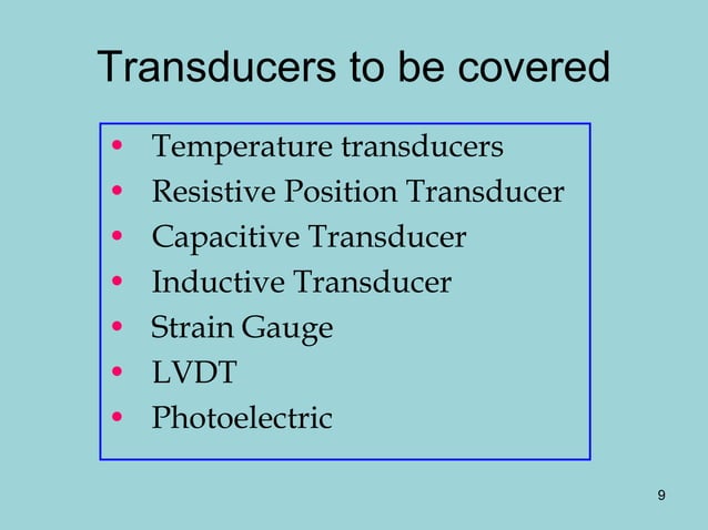 Chapter 6 TRANSDUCERS.ppt | Chemistry | Science