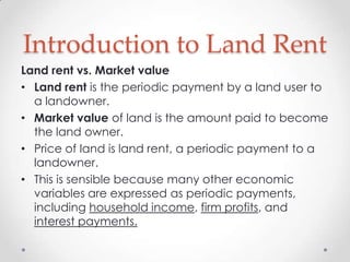 Chapter 6 Urban Land Rent - Urban Economics 6th Edition | PPTX