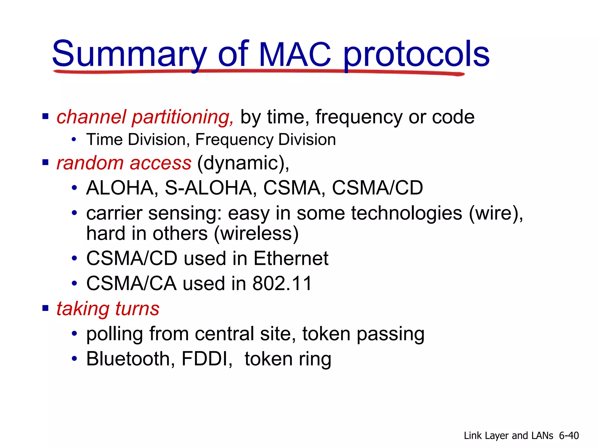 Chapter 6 - Computer Networking a top-down Approach 7th | PPT