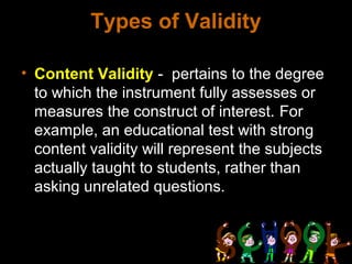 Chapter 6 validity & reliability | PPT | Educational Assessment | Education