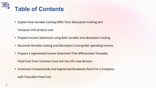 Chapter # 6 (Variable costing and segment reporting - Managerial Accounting 17th edition).pptx