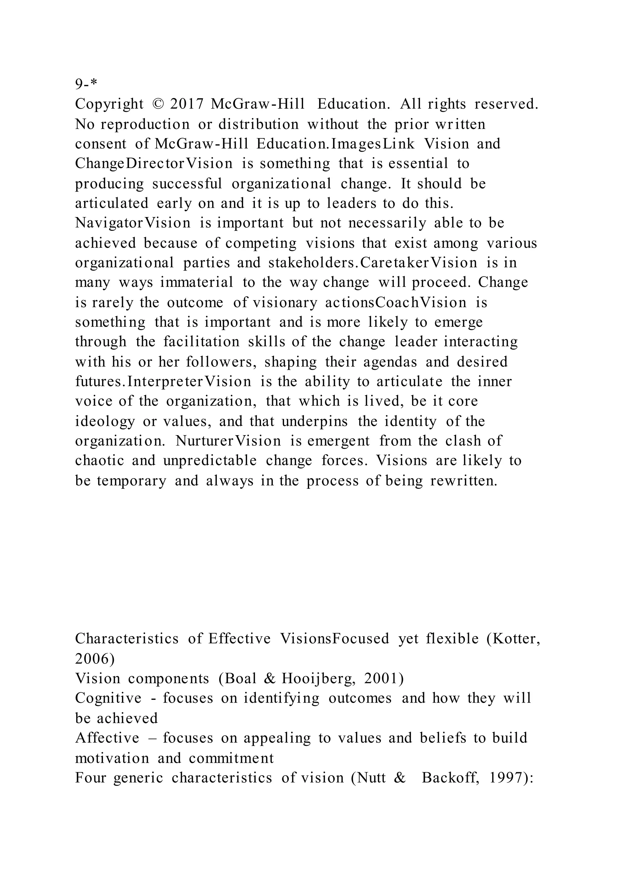 Chapter 6 vision and the direction of changecopyright © | DOCX