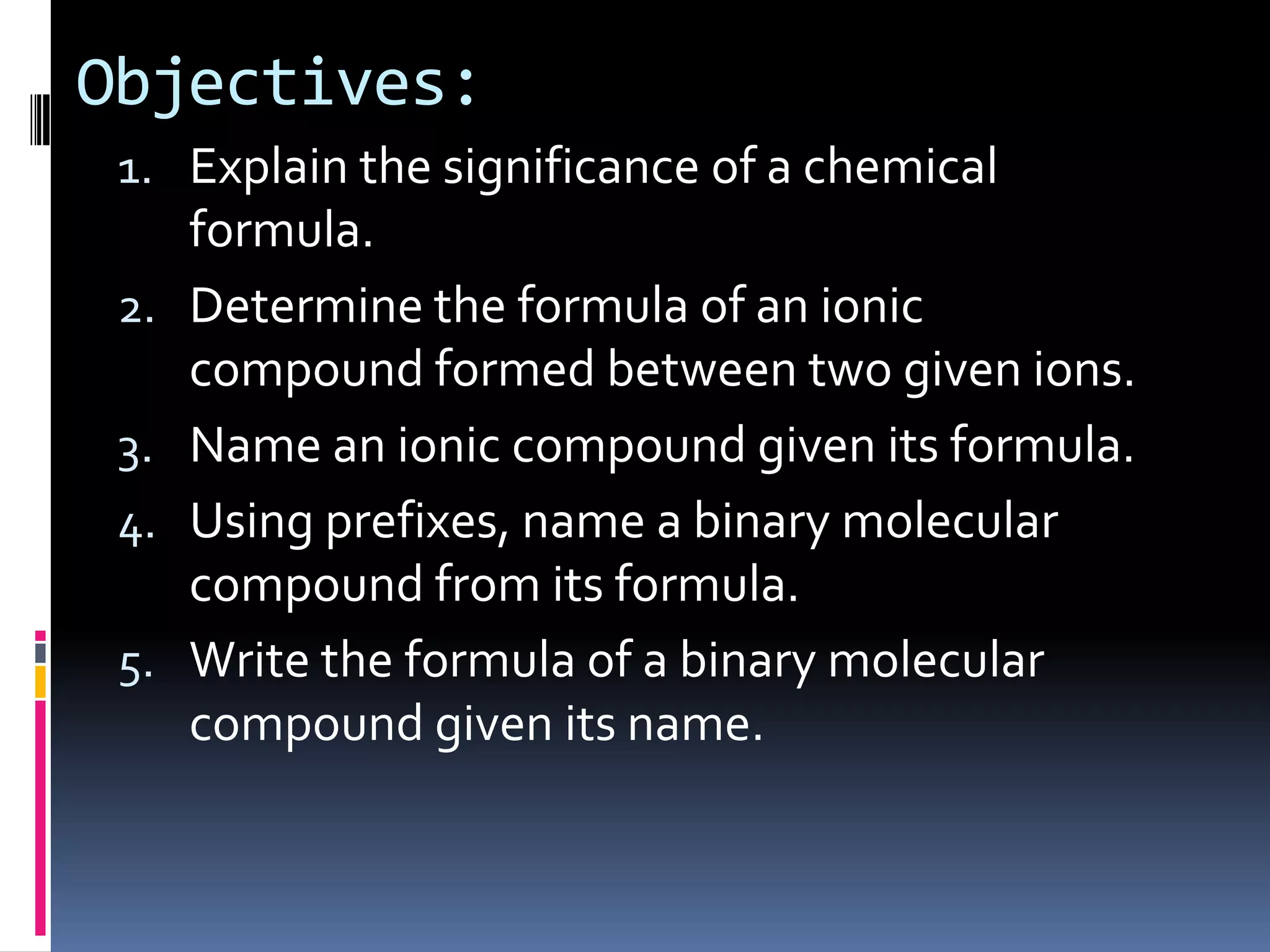 Chapter 7.1 : Chemical Names and Formulas | PPTX