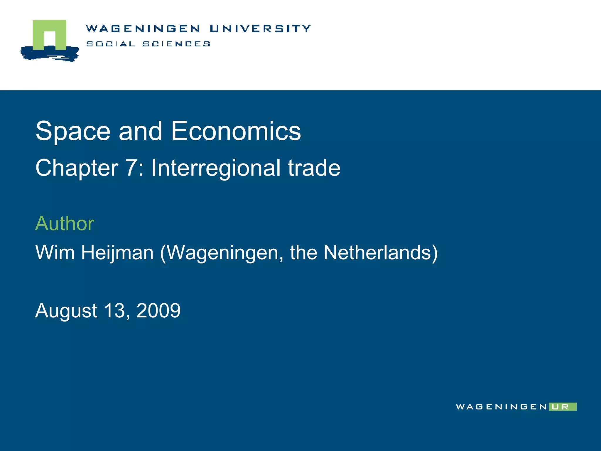 Chapter 7: Interregional Trade | PPT