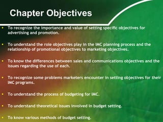 Establishing Objectives and Budgeting for the Promotional Program | PPTX