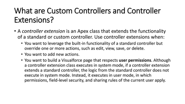 Custom Controllers and Controller Extensions | PPT