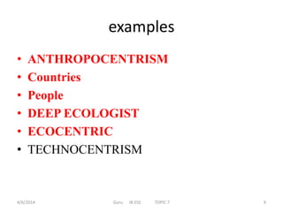 IB ESS Chapter 7.Environmental Value System | PDF