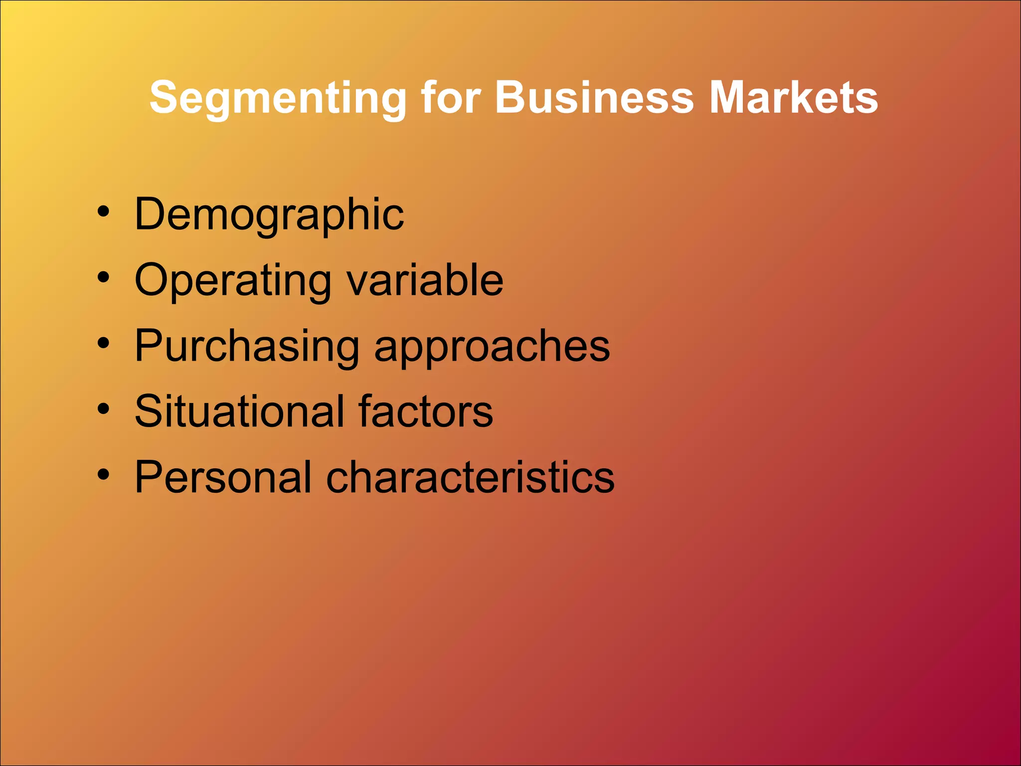Identifying Market Segments and Targets | PPT