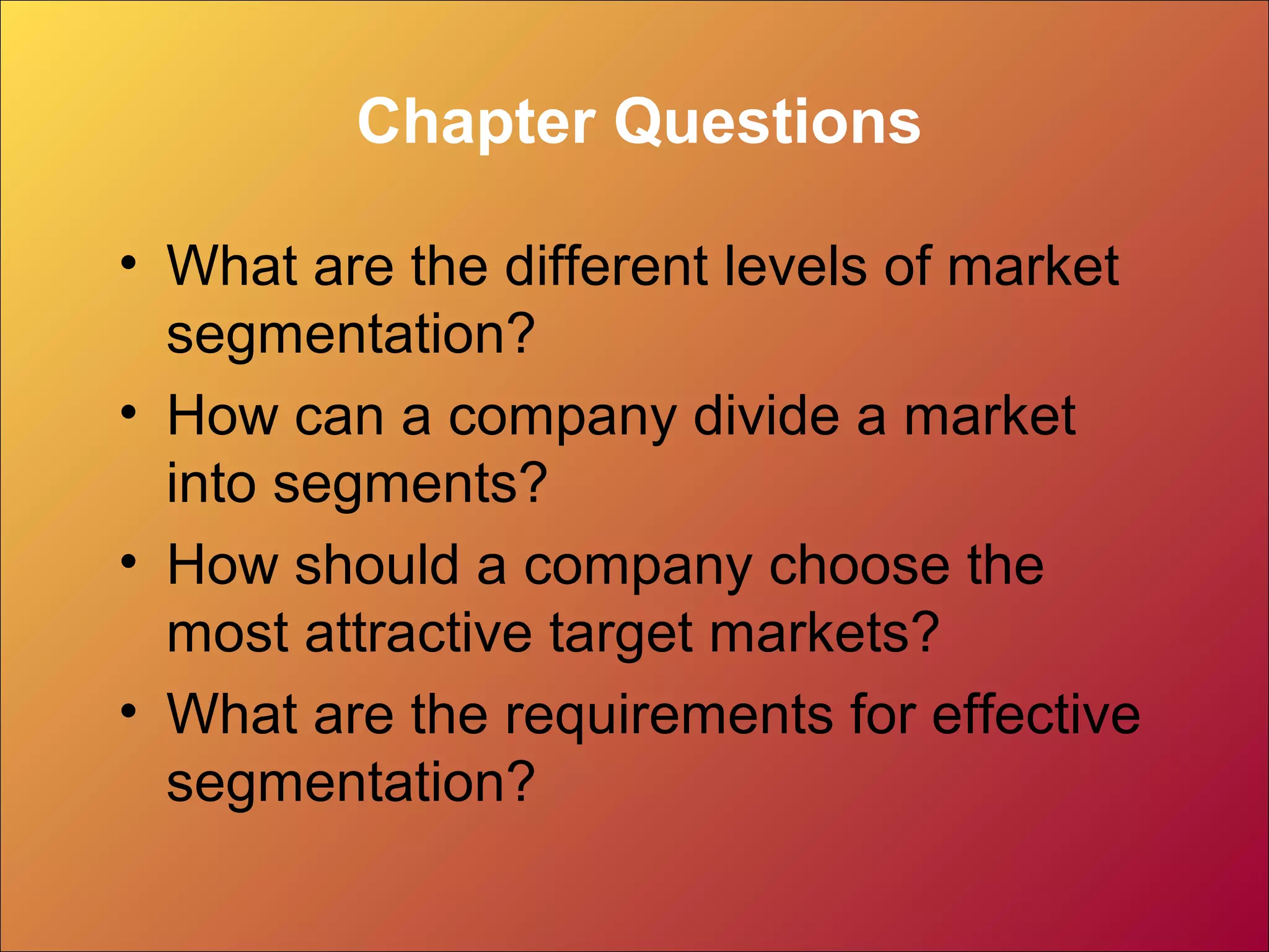 Identifying Market Segments and Targets | PPT