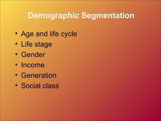 Identifying Market Segments and Targets | PPT