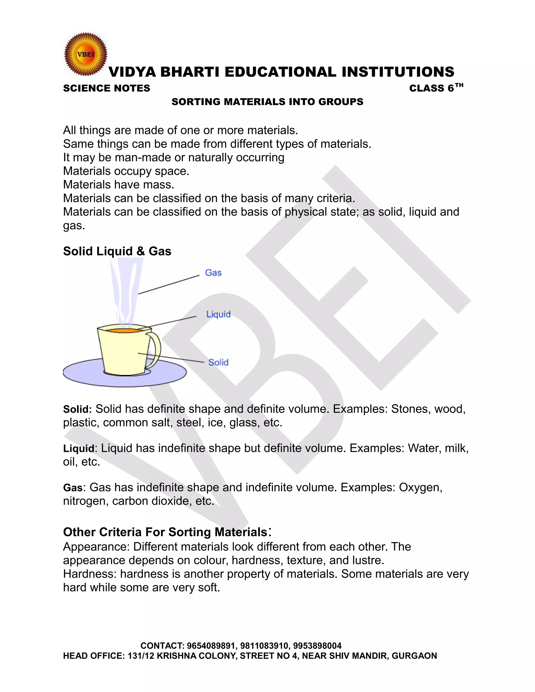 Chapter 7-Sorting Materials in A Group | PDF