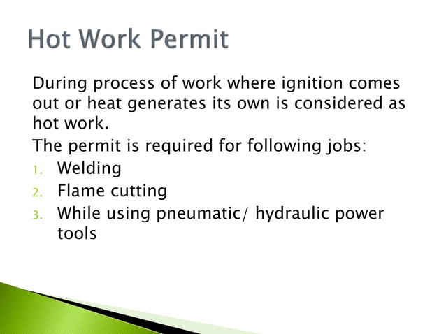Work Permit System | PPTX | First Aid | Injuries