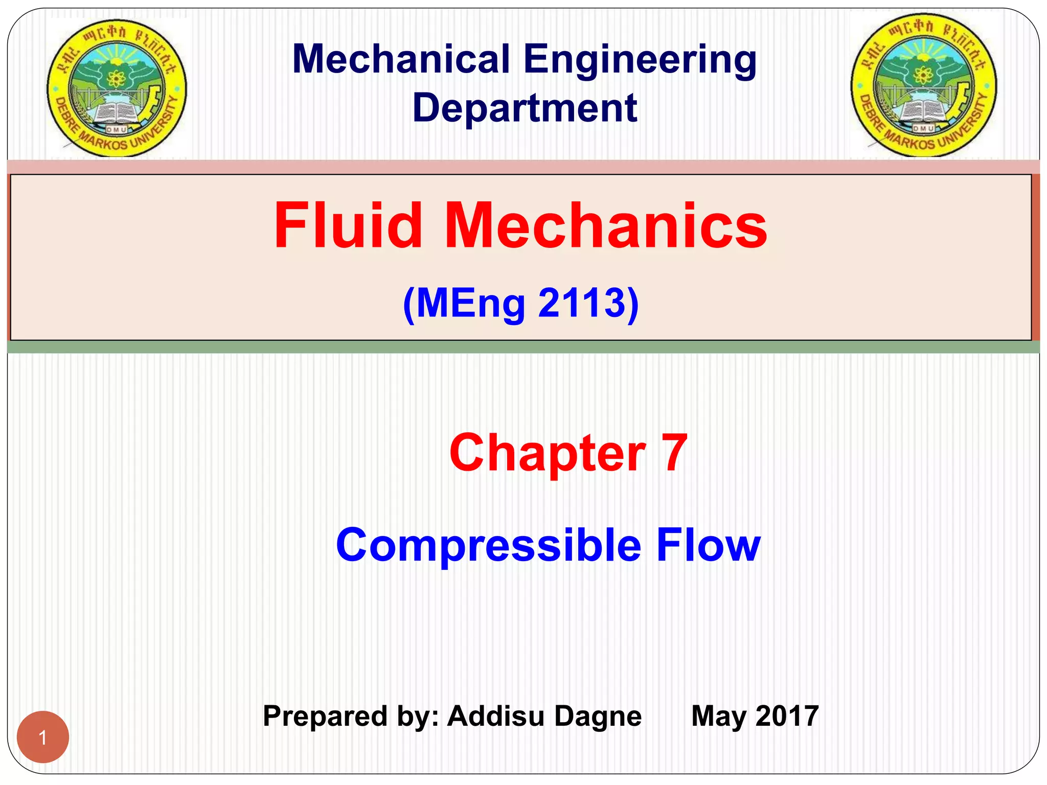 Fluid Mechanics Chapter 7. Compressible flow | PDF | Physics | Science