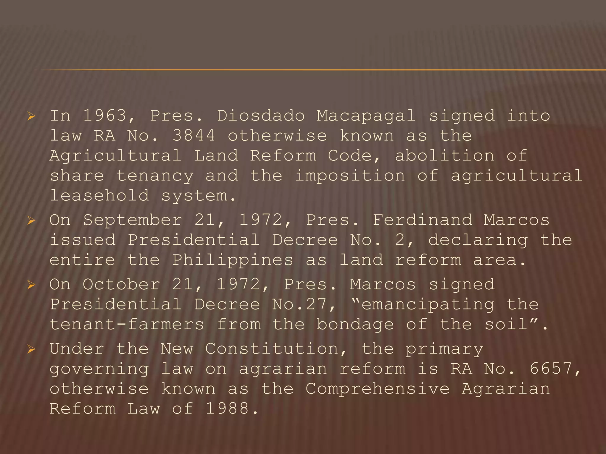 The Agrarian Reform Program of the Philippines | PPTX