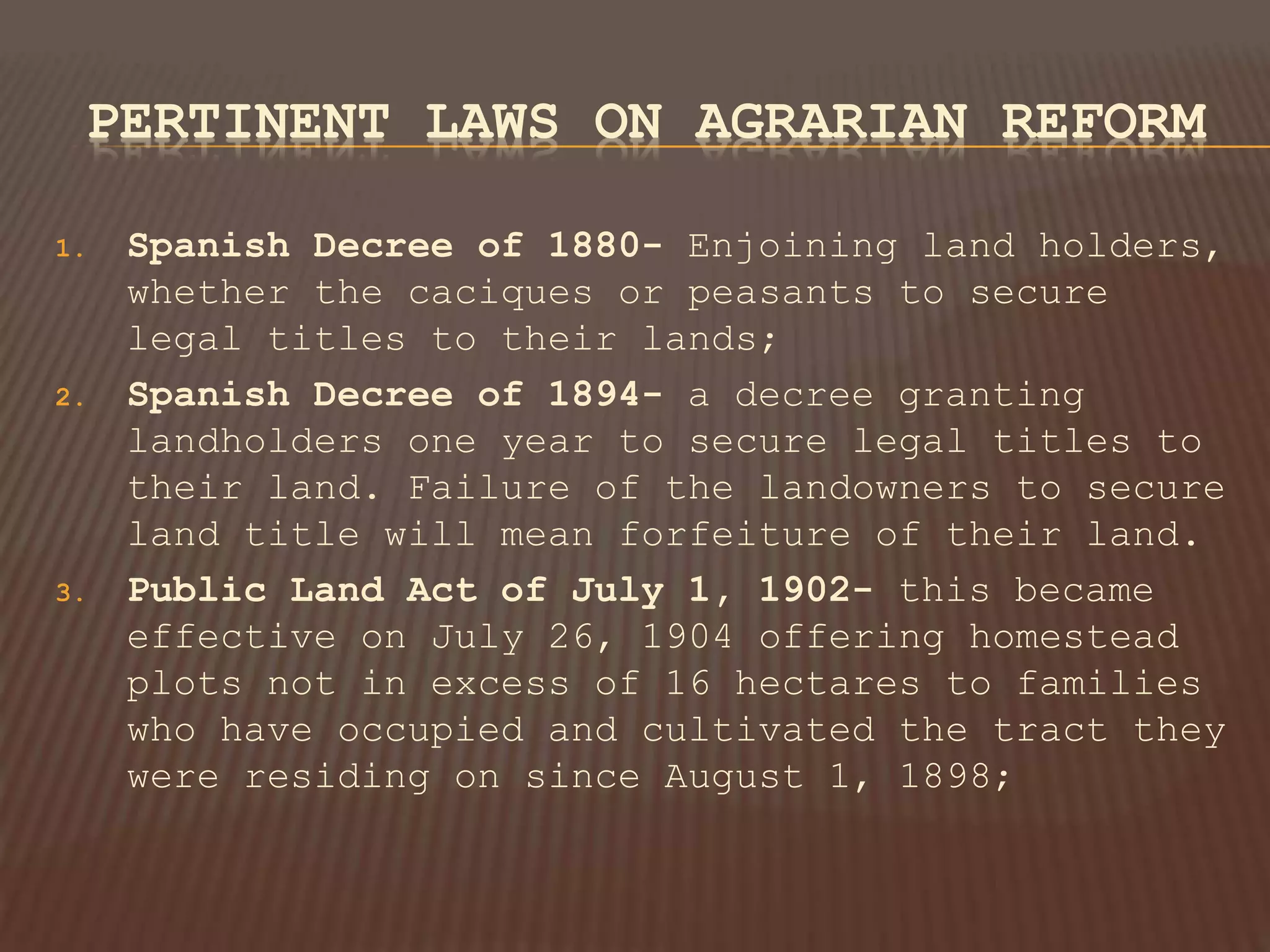 The Agrarian Reform Program of the Philippines | PPTX