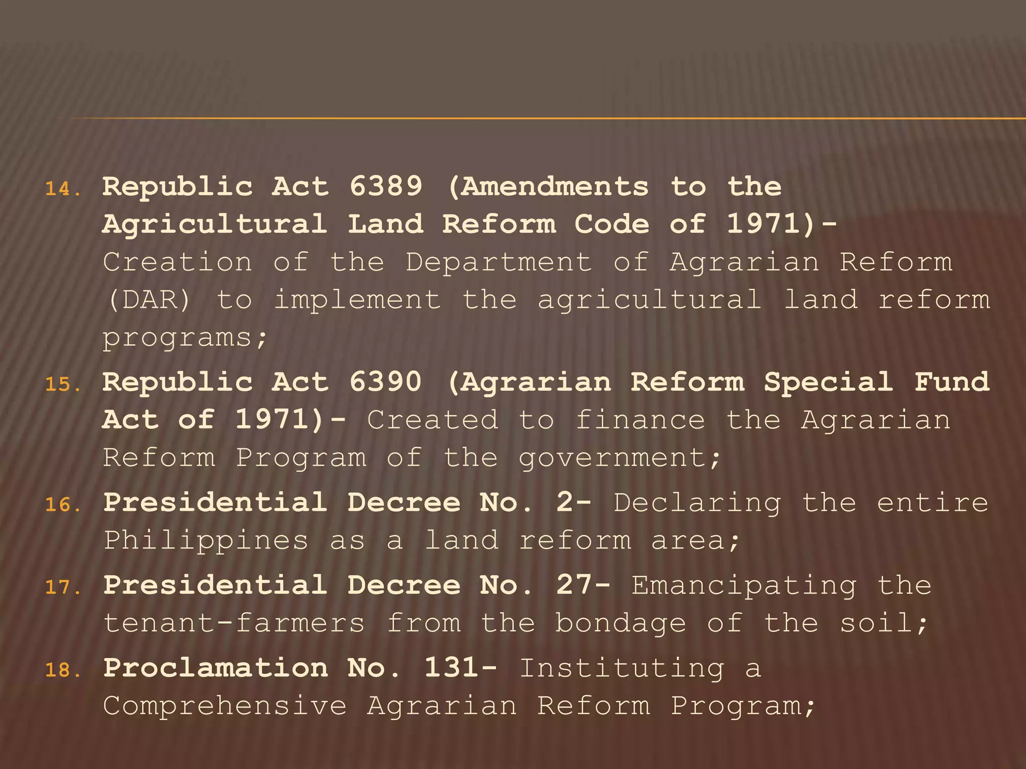 The Agrarian Reform Program of the Philippines | PPTX
