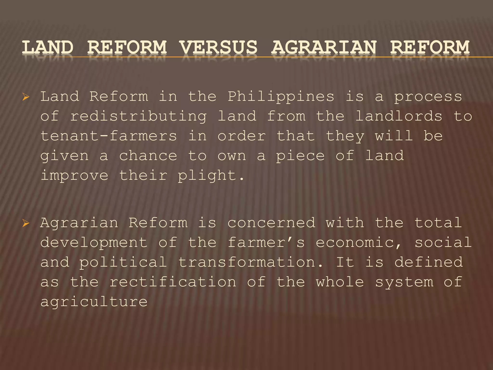 The Agrarian Reform Program of the Philippines | PPTX