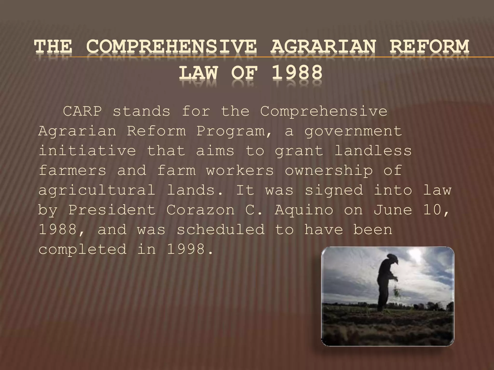 The Agrarian Reform Program of the Philippines | PPTX