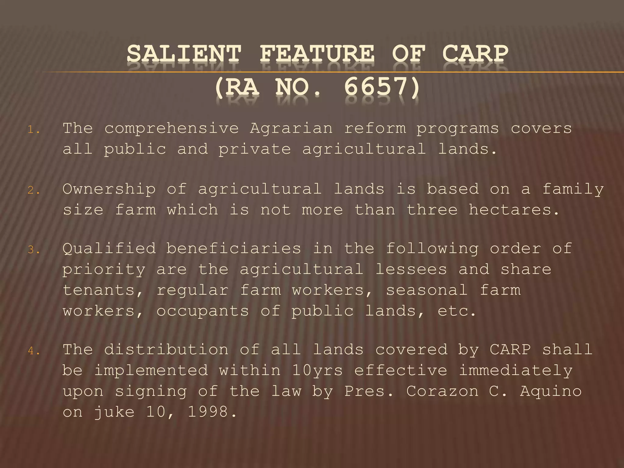 The Agrarian Reform Program of the Philippines | PPTX