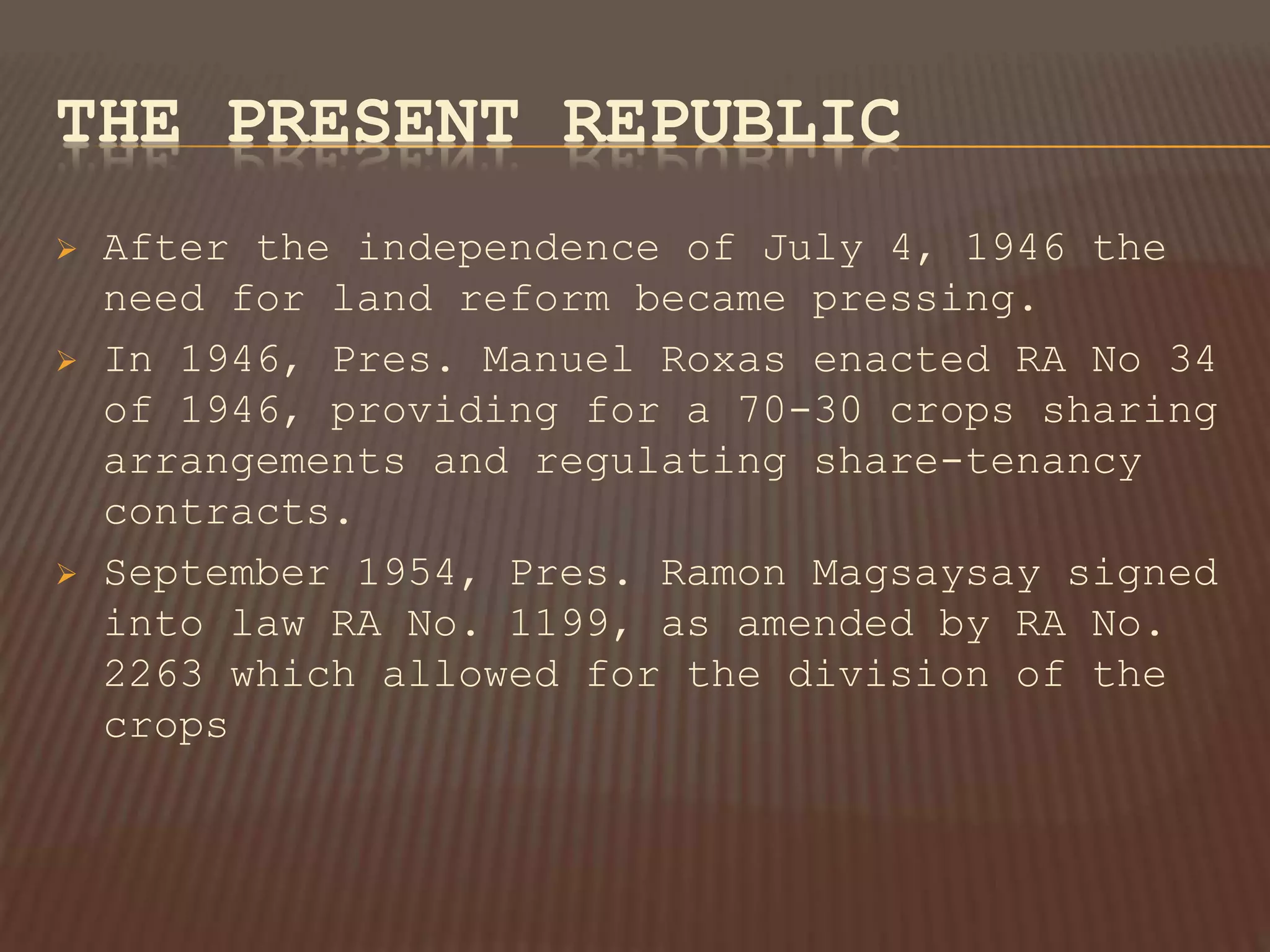 The Agrarian Reform Program of the Philippines | PPTX
