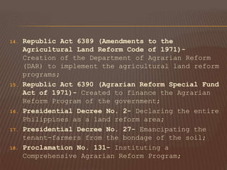 The Agrarian Reform Program of the Philippines | PPTX