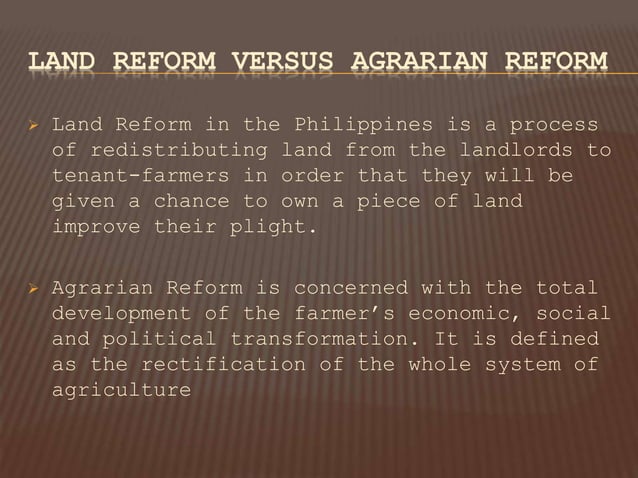 The Agrarian Reform Program of the Philippines | PPTX | Agriculture ...