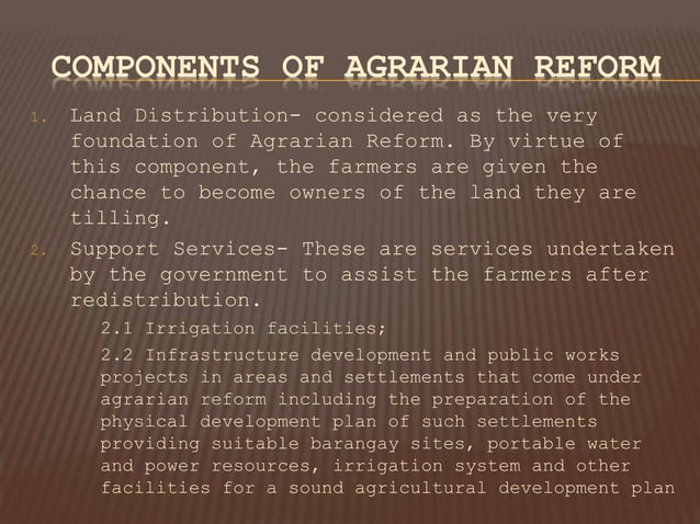 The Agrarian Reform Program of the Philippines | PPTX | Agriculture ...
