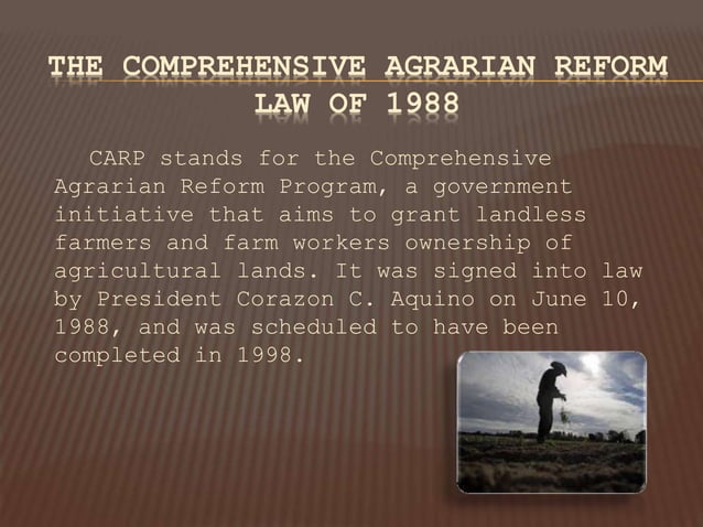 The Agrarian Reform Program of the Philippines | PPTX | Agriculture ...
