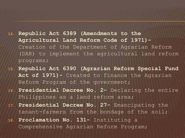 The Agrarian Reform Program of the Philippines | PPT