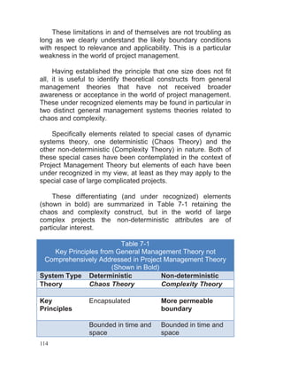 Theory of Management of Large Complex Projects - Chapter 7 | PDF