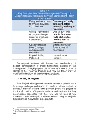 Theory of Management of Large Complex Projects - Chapter 7 | PDF