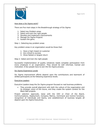 6 Sigma - Chapter7 | PDF