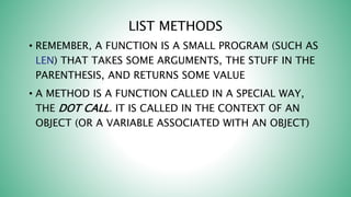 Lists and Tuples | PPTX | Programming Languages | Computing