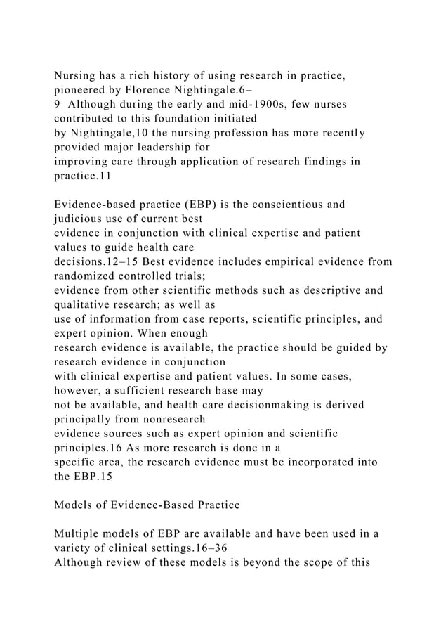 Chapter 7. The Evidence for Evidence-Based Practice Implem.docx