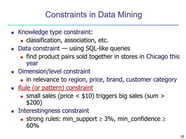 Chapter 7 Advanced Frequent Pattern Mining Ppt