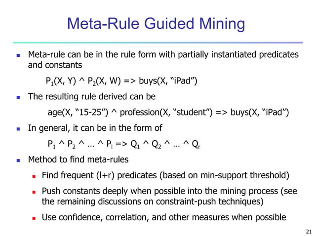 Chapter 7 Advanced Frequent Pattern Mining Ppt