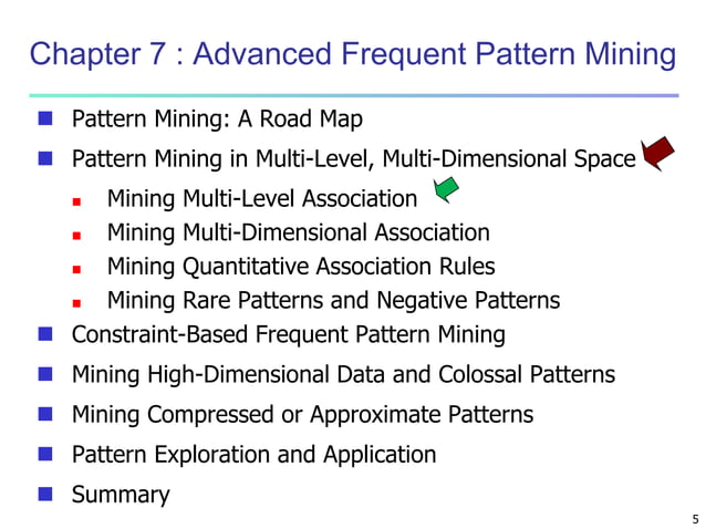 Chapter 7. Advanced Frequent Pattern Mining.ppt | Databases | Computer ...