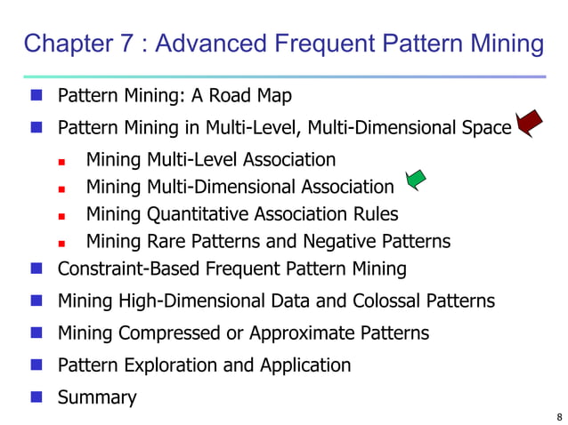 Chapter 7. Advanced Frequent Pattern Mining.ppt | Databases | Computer Software and Applications