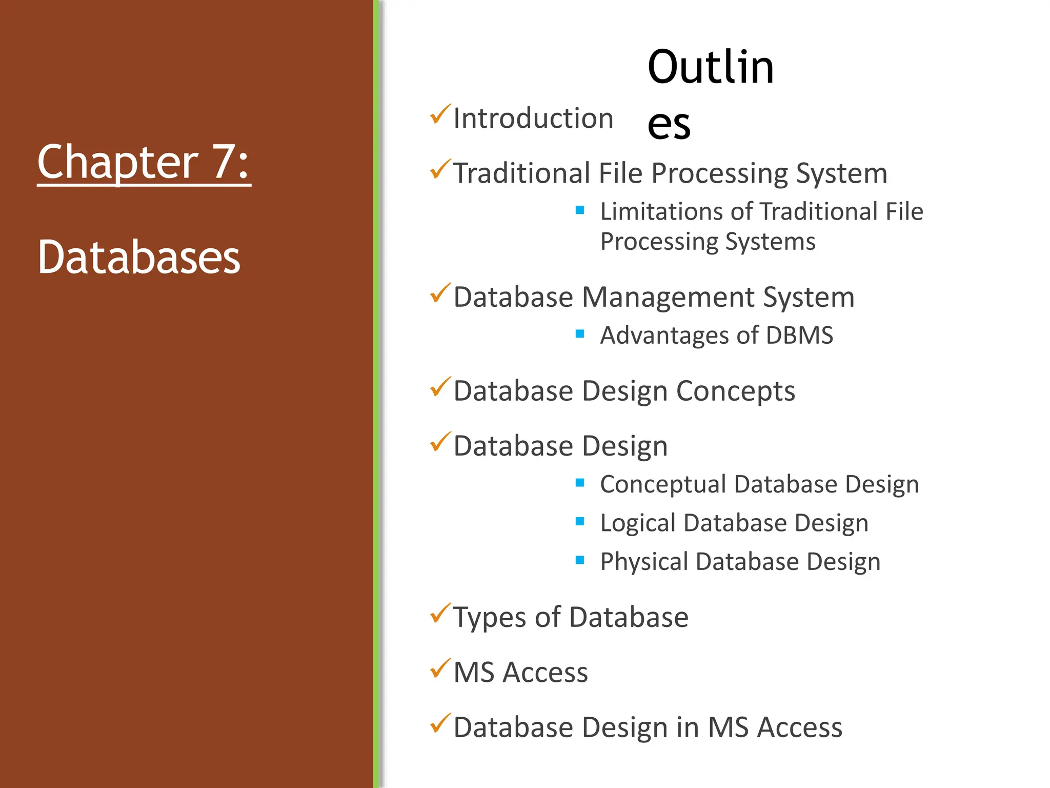 Chapter 7. Databases Chapter In Introduction to Computer. Pptx | PPTX | Databases | Computer ...