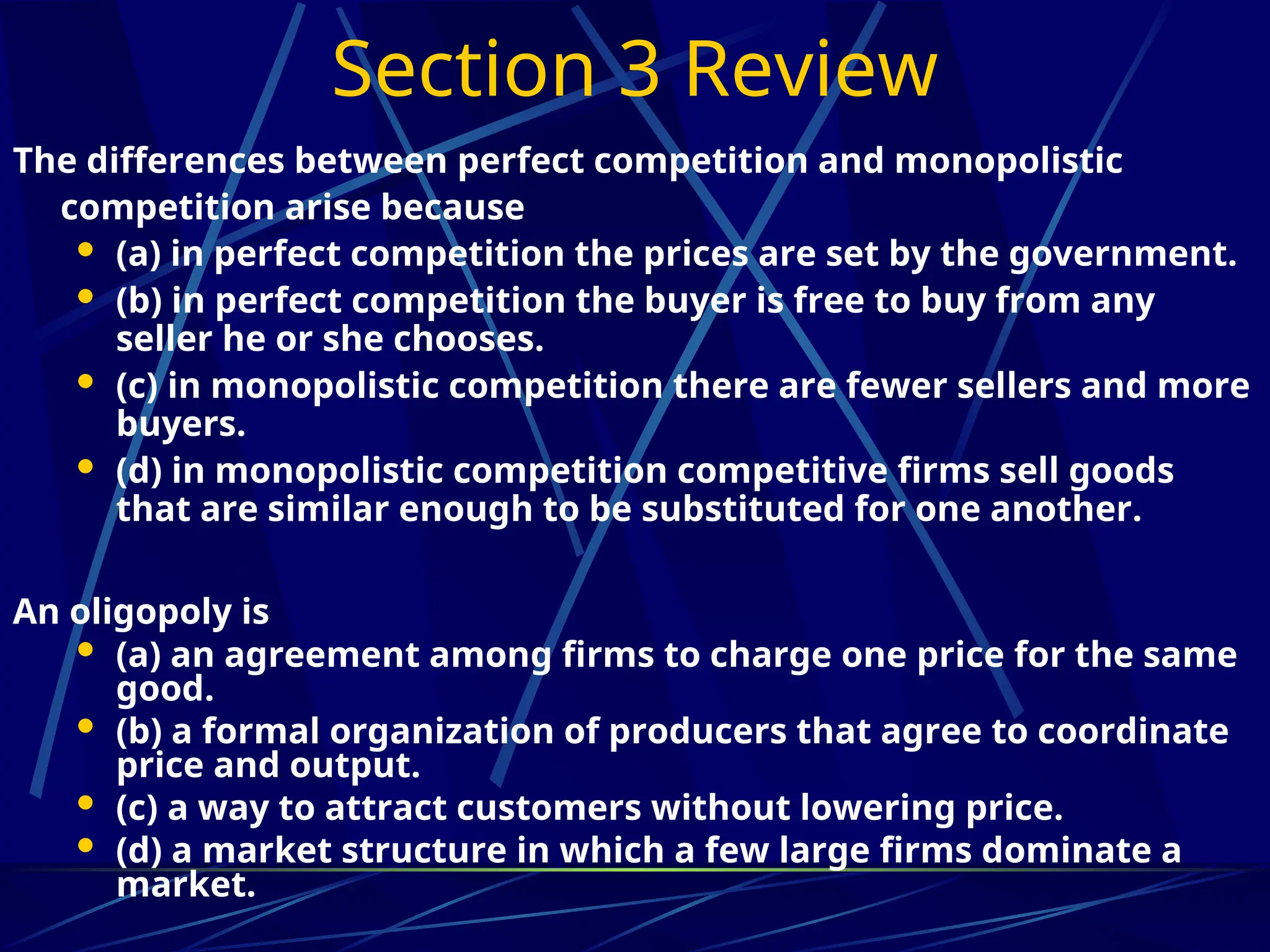Descripción general de las características de un mercado | PPT