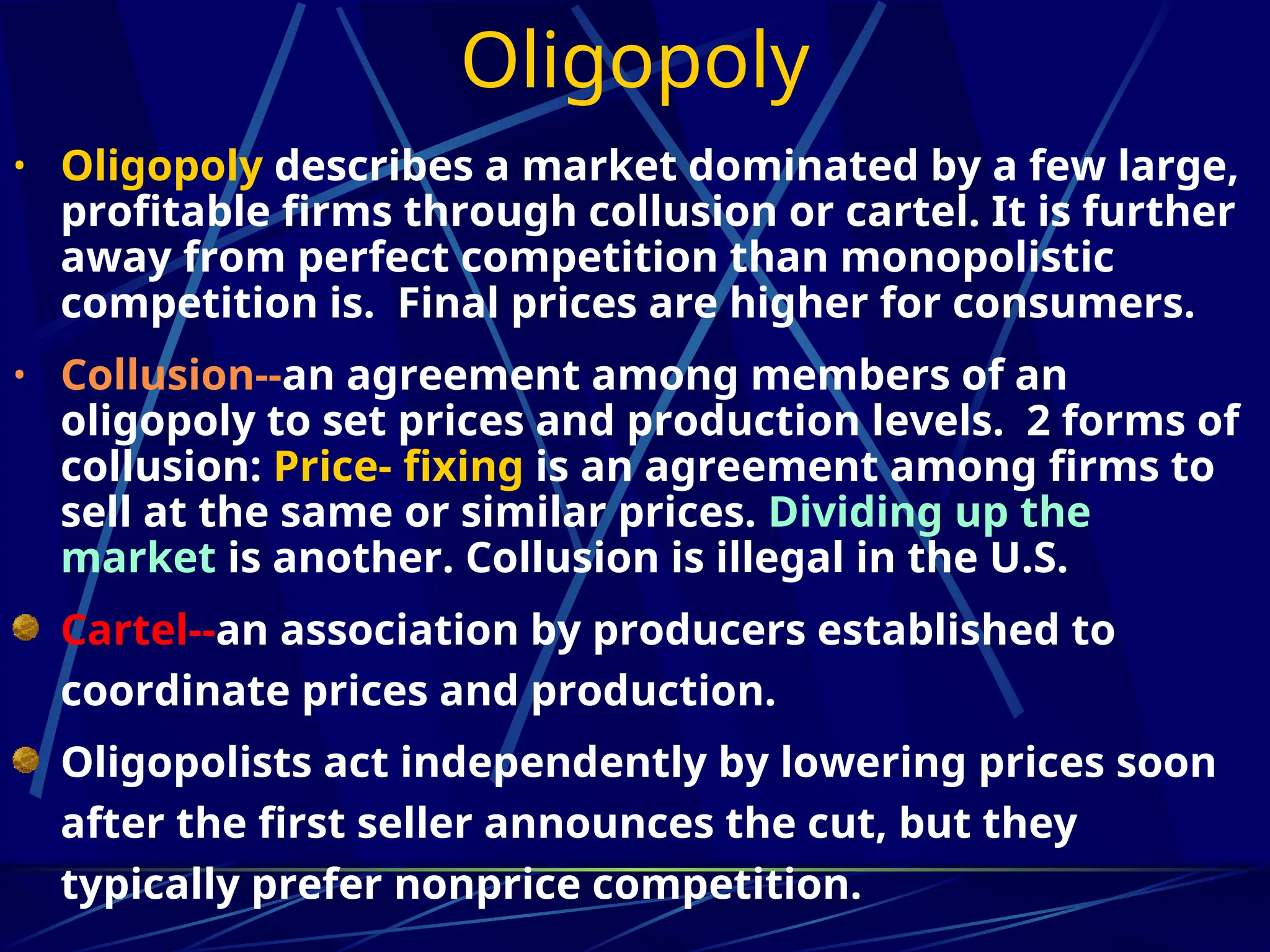 Descripción general de las características de un mercado | PPT