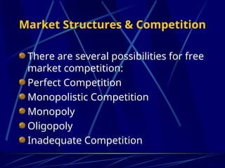 Descripción general de las características de un mercado | PPT