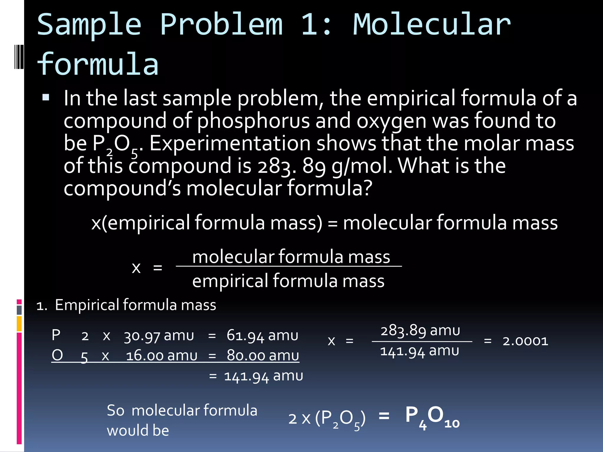Chapter 7.4 : Determining Chemical Formulas | PPTX