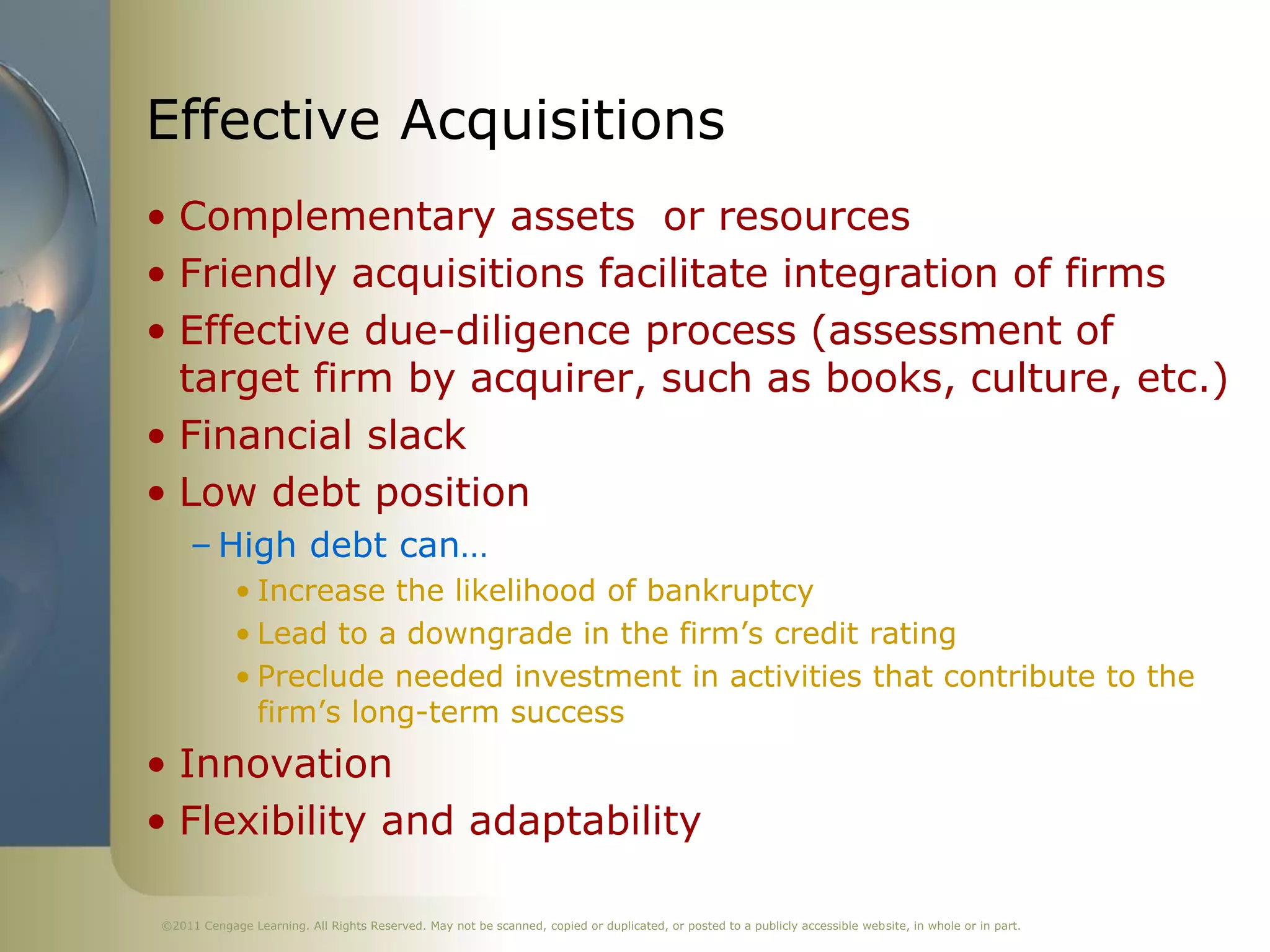 Chapter 7 acquisition and restructuring strategies | PDF
